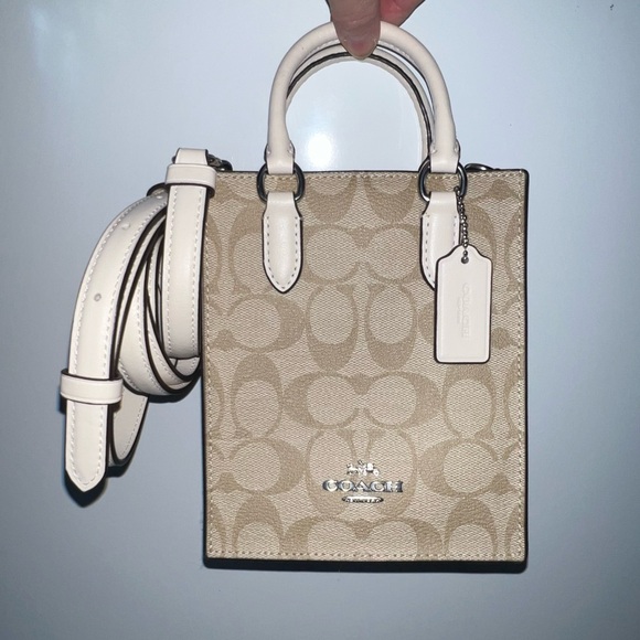 Coach | Bags | Nwt Coach Mini Tote W Crossbody Strap In Signature Khaki ...